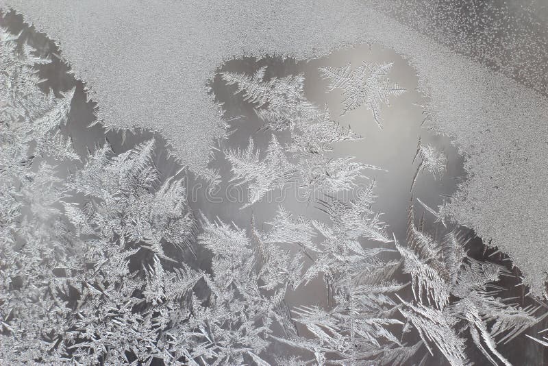 Unique Ice Patterns on Window Glass Stock Photo - Image of frozen ...