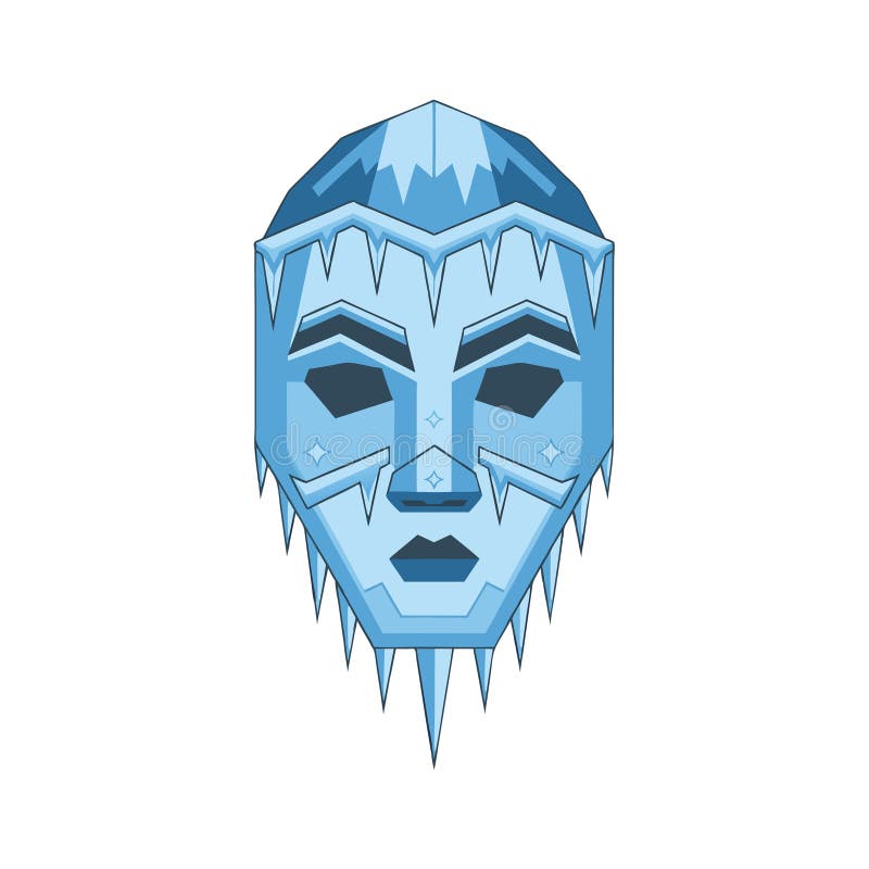 Ice Themed Geometric Mask Vector Design for Decoration and Stock Image ...