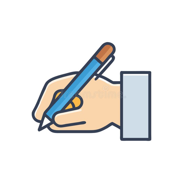 Unique Hand Writing Icon Design Stock Illustration - Illustration of ...