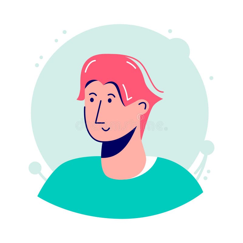 Unique Icon of a Young Man in Modern Style Stock Vector - Illustration ...