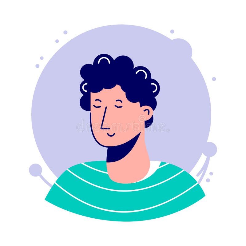 Unique Icon of a Young Man in Modern Style Stock Vector - Illustration ...