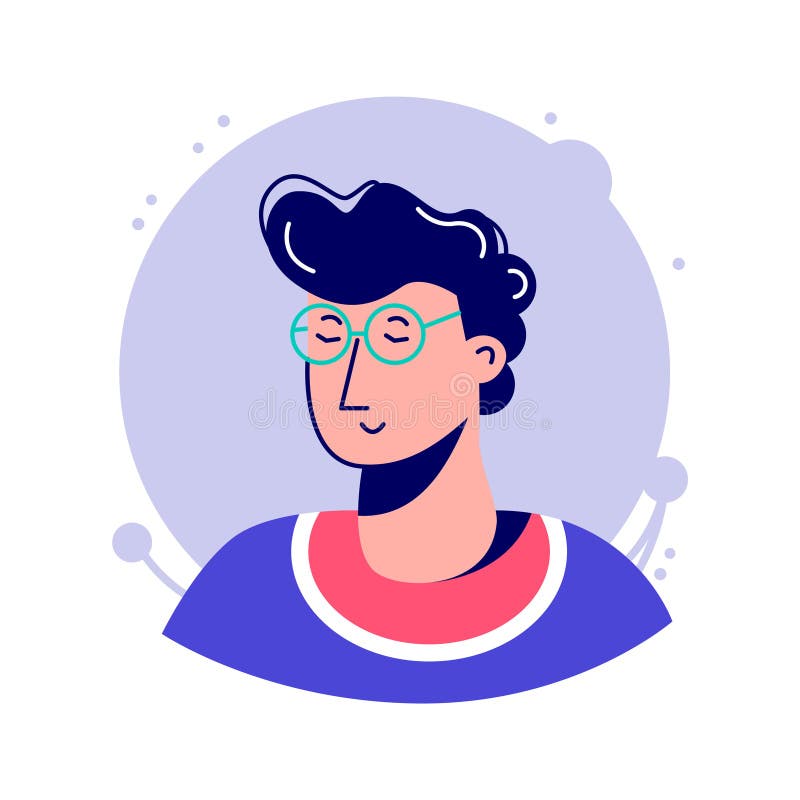 Unique Icon of a Young Man in Modern Style Stock Vector - Illustration ...