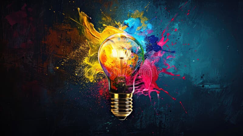 Unique Idea Visualization with a Paint-made Lightbulb, Embodying ...