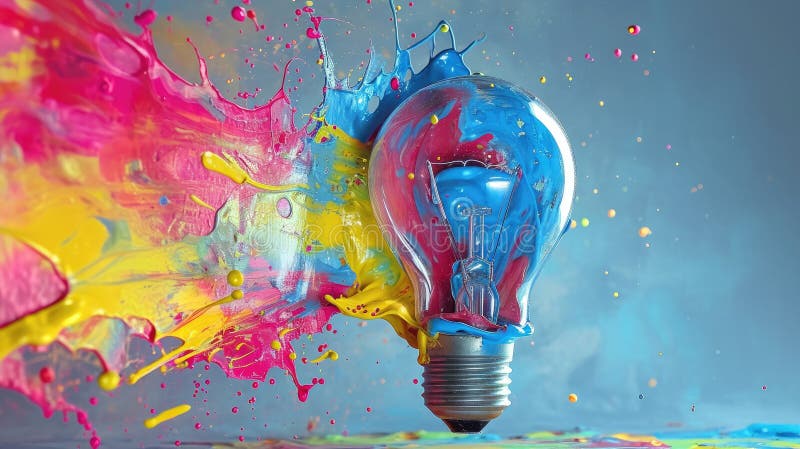 Unique Idea Visualization with a Paint-made Lightbulb, Embodying ...