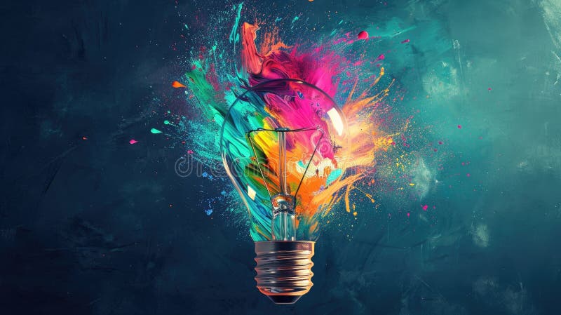 Unique Idea Visualization with a Paint-made Lightbulb, Embodying ...
