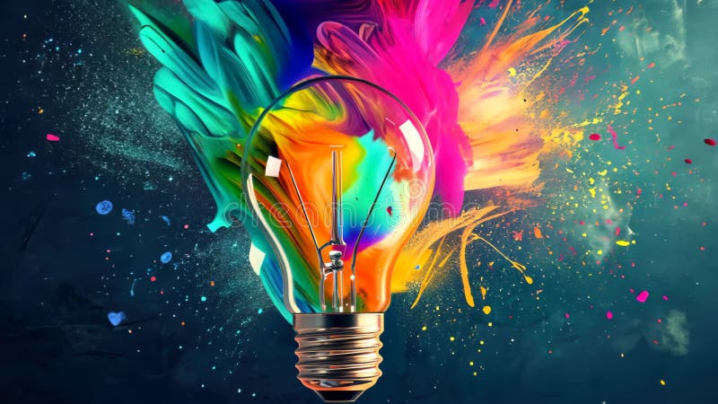 Unique Idea Visualization with a Paint-made Lightbulb, Embodying ...