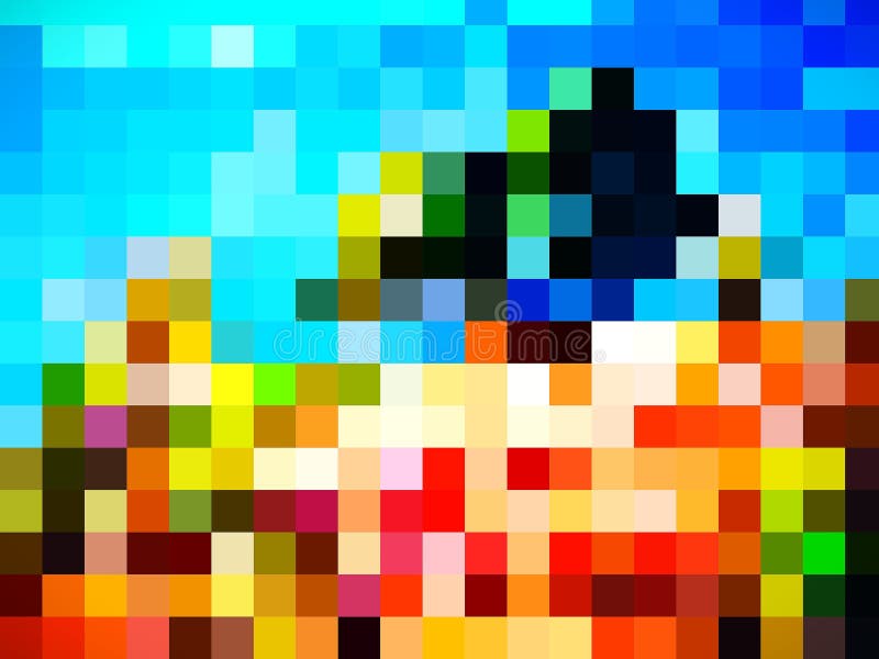 A Unique Illustration of Colourful Digital Pattern of Squares Stock ...