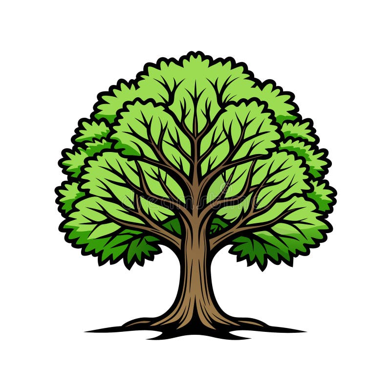 Unique Black Walnut Tree Design Featuring Bold Outline Stock ...