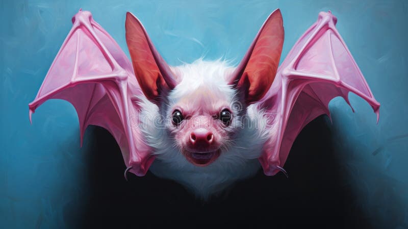 Playful Pink Bat Painting in the Style of Dino Valls Stock Illustration ...