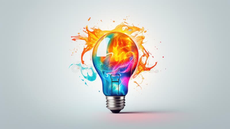 Unique Illustration Featuring a Lightbulb Created from a Mix of Oil ...