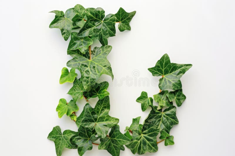 A Unique Illustration of a Letter J Composed of Intertwined Ivy Leaves ...