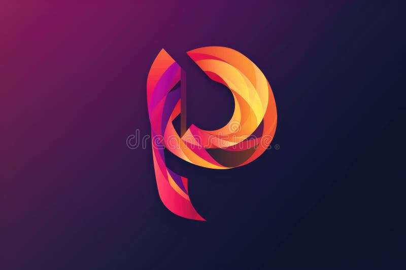A Unique Illustration of the Letter P Composed of Colorful Ribbons ...