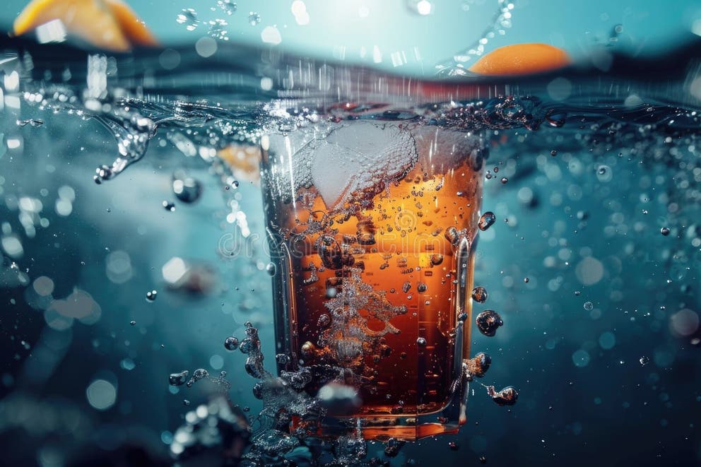 A Unique Image of a Beer Glass Floating in Water. Perfect for Creative ...
