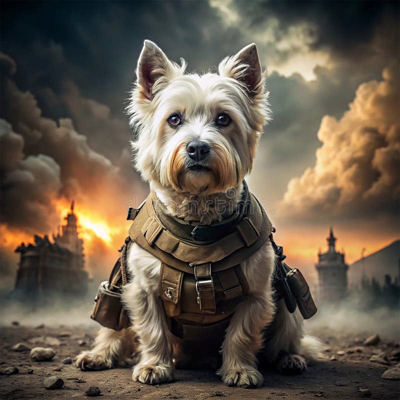 AI-Generated West Highland Terrier Wearing Tactical Military Vest ...