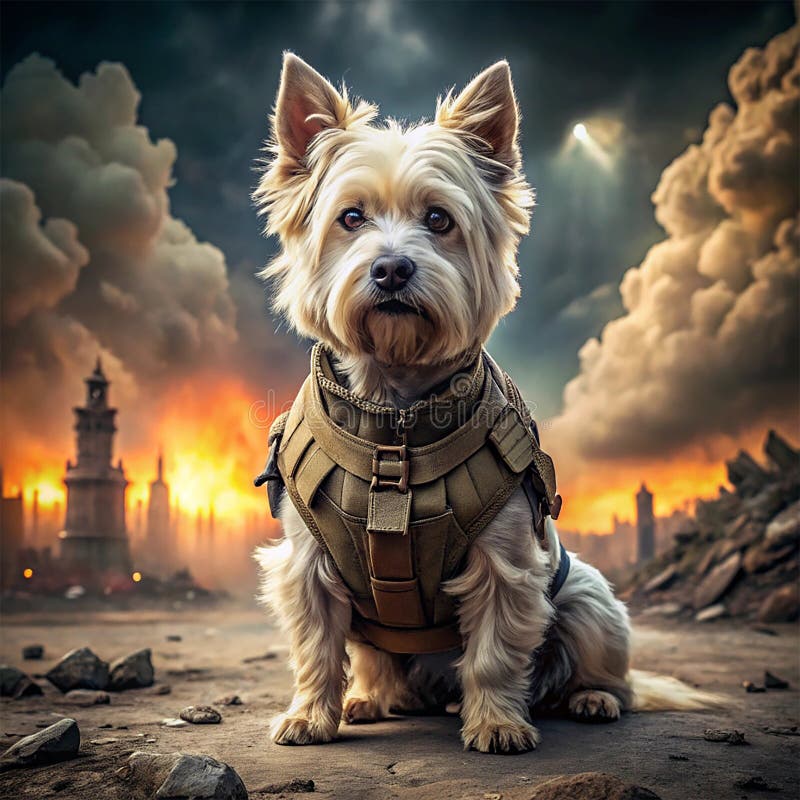 AI-Generated West Highland Terrier Wearing Tactical Military Vest ...