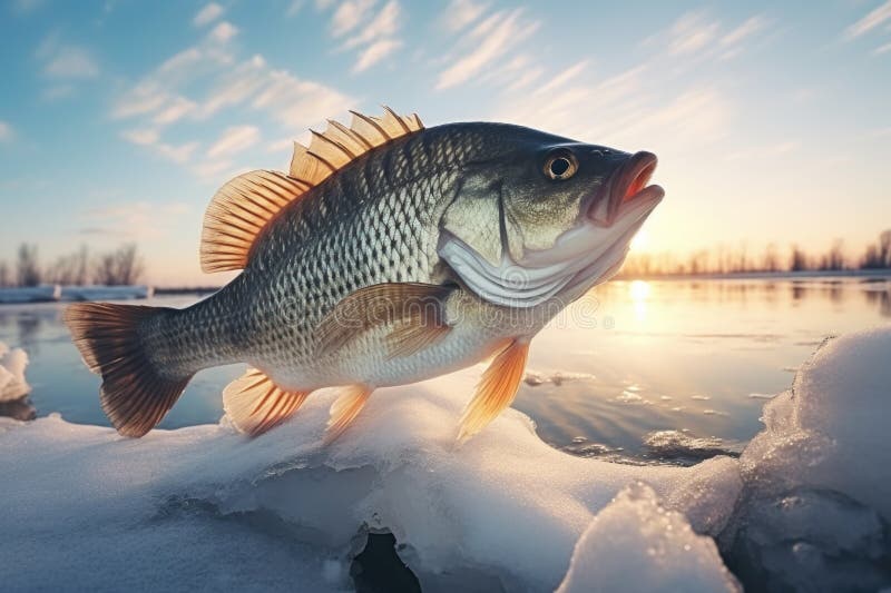 A Unique Image of a Fish Standing in the Snow. Perfect for Illustrating ...