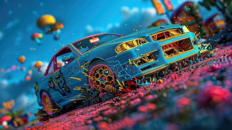 Embroidered Car - Stitched Textures and Patterns on Vehicle Surface ...