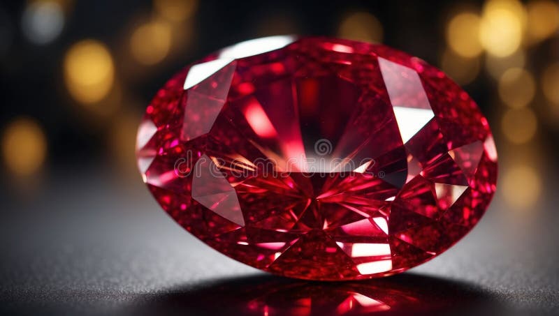 CloseUp Focus on a Polished Ruby a Radiant Symbol of Luxury and ...