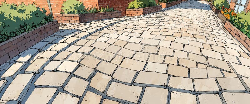 Cobblestones and Bricks on Display at a Nursery Garden Market. Anime ...