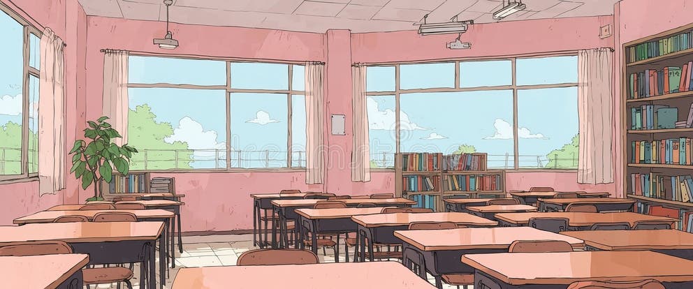 Cute Lo-fi Music Background for Library Room or Terasse. Anime Style ...