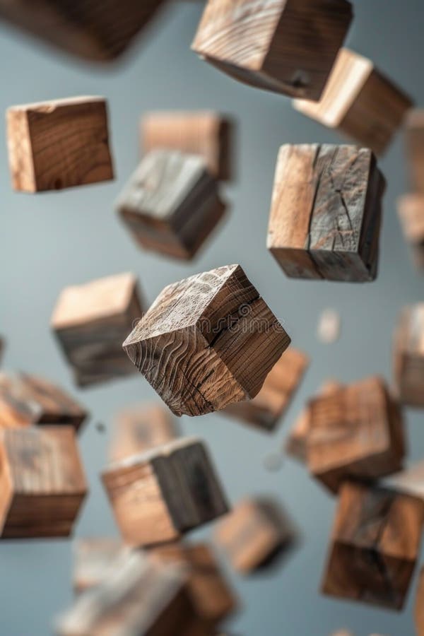 A Unique Image of Wooden Cubes Floating in the Air. Perfect for ...