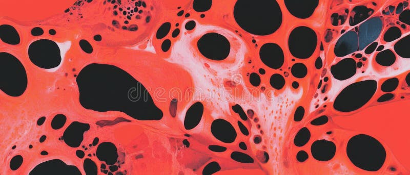 Unique Ink Texture Created with Sponge Technique Featuring Bright Red ...