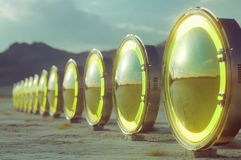 Unique Installation of Large, Circular Lights in a Desert Landscape ...