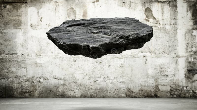 Unique Interior Design, a Large Rock Suspended from the Ceiling As ...