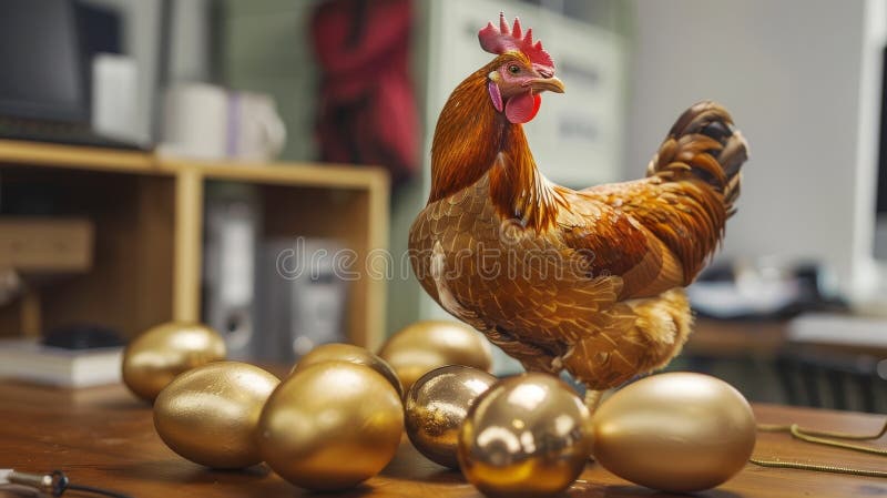A Unique and Intriguing Image Depicting a Hen Standing in the Middle of ...