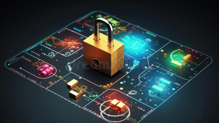 A Jigsaw Puzzle with a Padlock Represents Secure Connectivity of ...