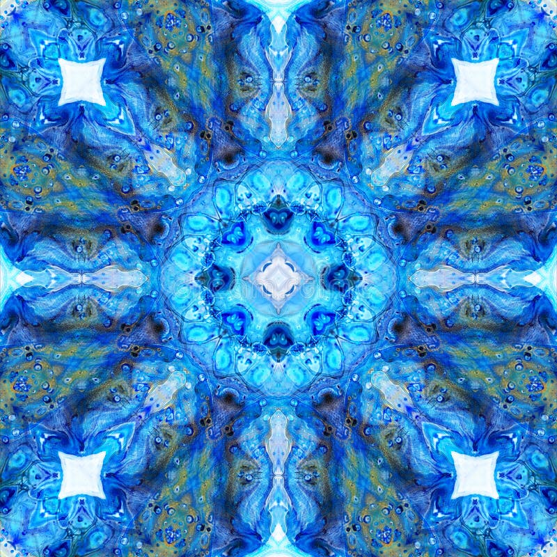 Unique Kaleidoscope Background Using Fluid Art. Multicolour Mosaic ...