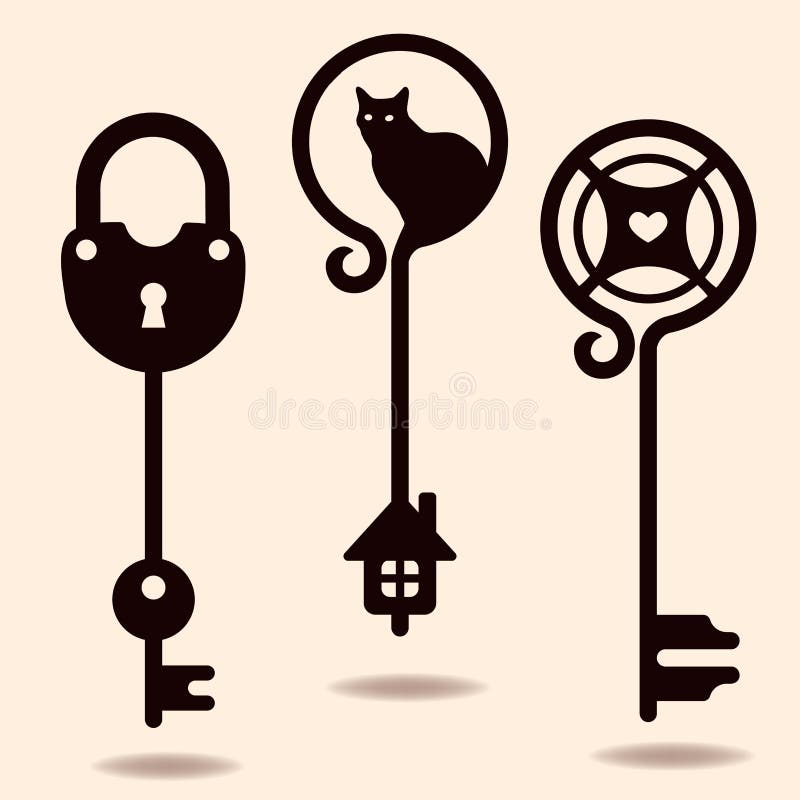 Silhouettes of old keys stock vector. Illustration of lock - 19828216 Silhouettes of old keys stock vector. Illustration of lock - 19828216