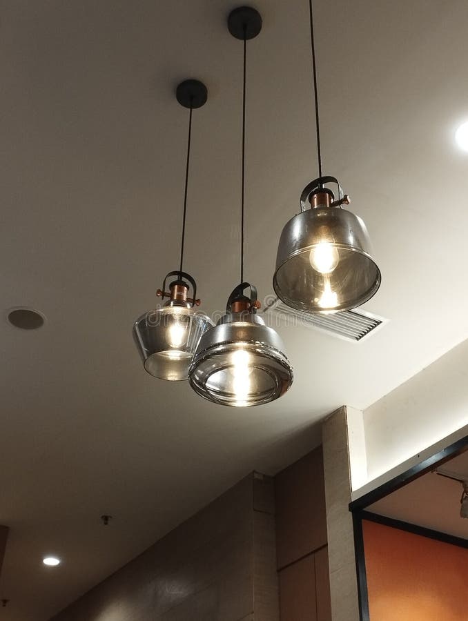 Unique Lamp at the Restaurant Stock Photo - Image of light, design ...