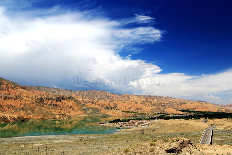 The Unique Landforms of Gansu,China Stock Image - Image of cloud, huge ...