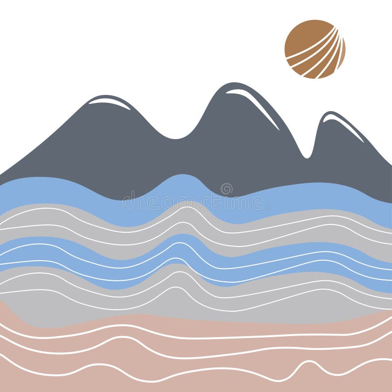 Unique Landscape Background Design Vector Illustration Stock Vector ...