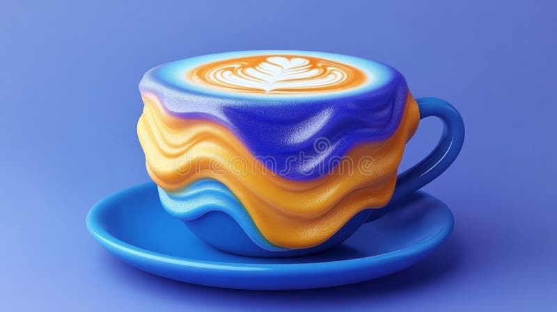 A Unique Latte Features Flowing Colors and a Delicate Heart Design on ...