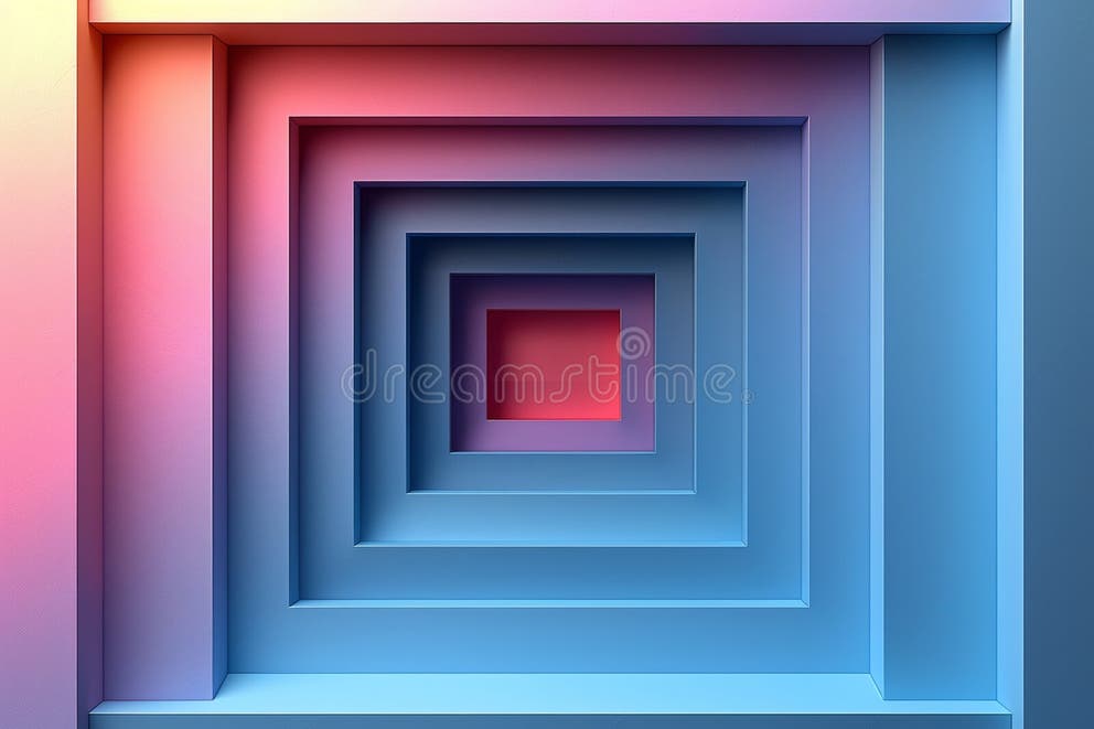Unique Layered Geometric Design Showcasing Gradients of Color in a ...