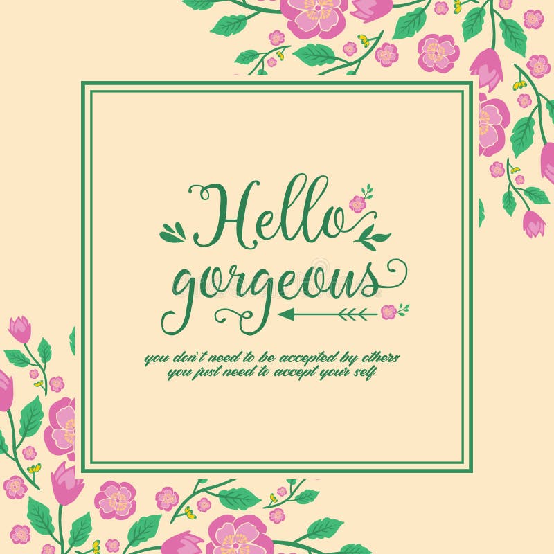 Unique Leaf and Wreath Frame, for Hello Gorgeous Greeting Card Design ...