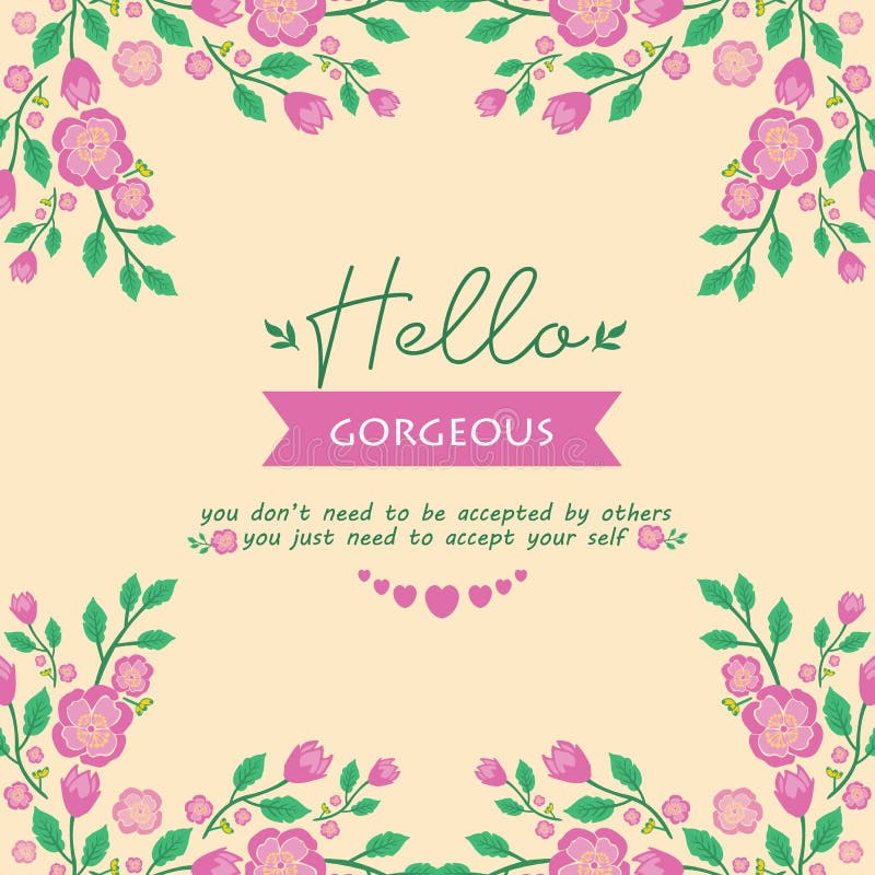 Unique Leaf and Wreath Frame, for Hello Gorgeous Greeting Card Design ...
