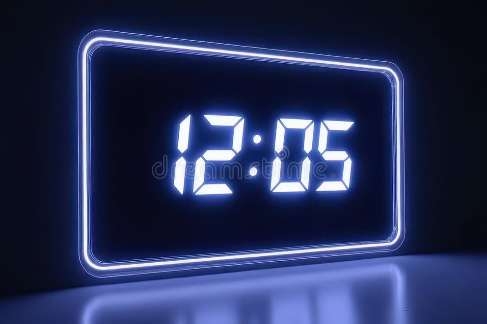 Unique LED Display Clock stock illustration. Illustration of clock ...