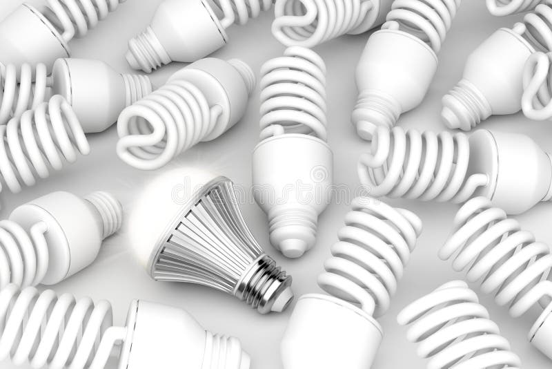 Unique LED light bulb stock illustration. Illustration of alone - 92862798