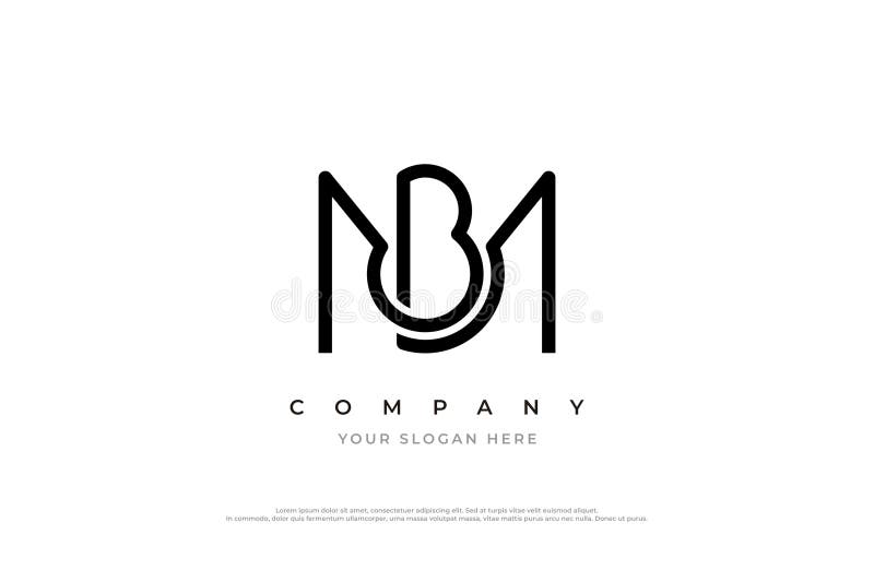 Unique Letter BM or MB Logo Design Stock Vector - Illustration of ...