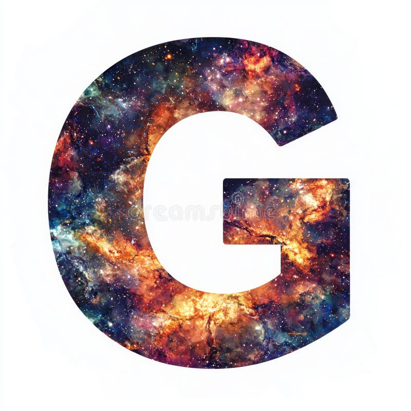 Letter G Creatively Designed Cosmic Space Infinity Pattern White ...
