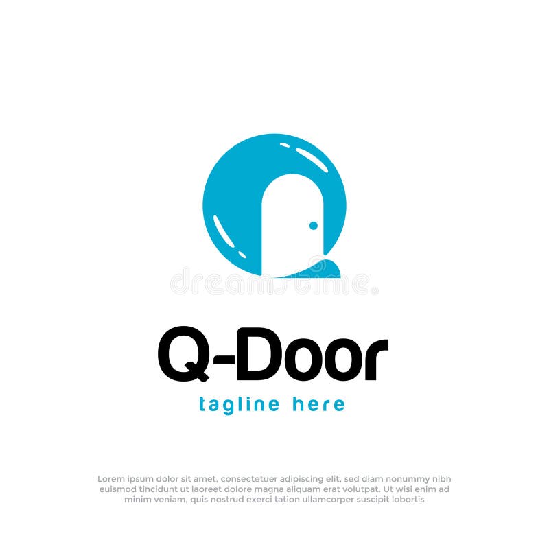 Unique Letter Q Door Logo Design Vector Stock Illustration ...