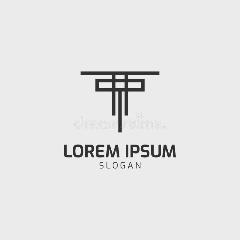 Unique Letter T Linear Monogram Logo Vector Template Stock Vector ...