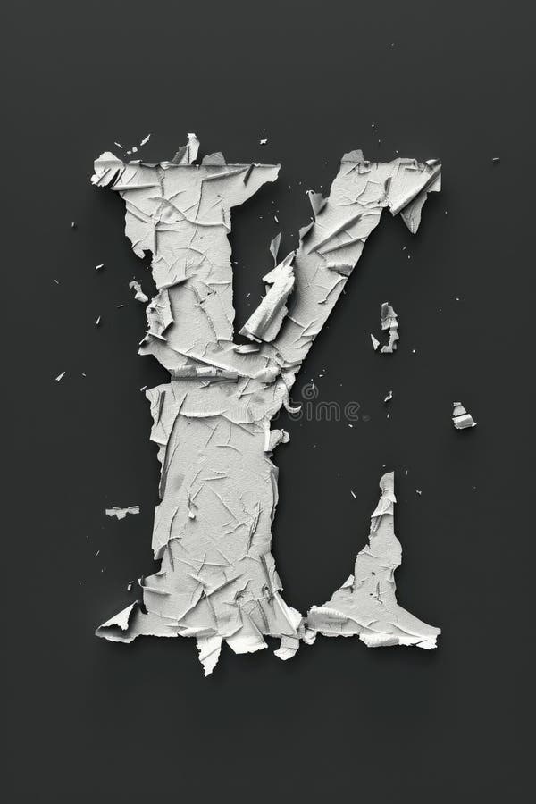 Unique Letter Y Made of Paper, Versatile for Various Projects Stock ...