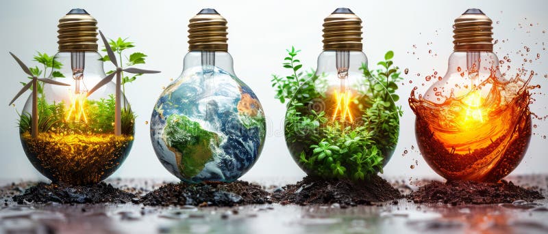 Unique Light Bulb Energy Shift Stock Photo - Image of transformation ...