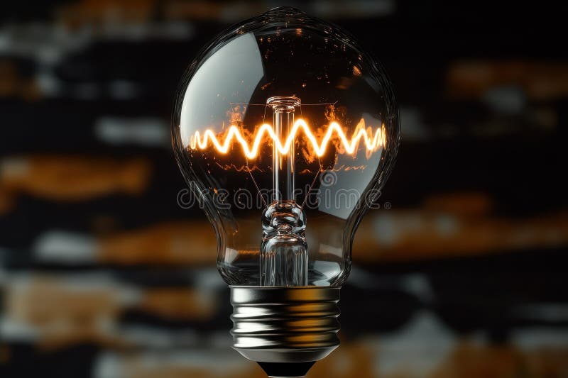 Unique Light Bulb Glowing with Vibrant Filament Pattern Against Dark ...