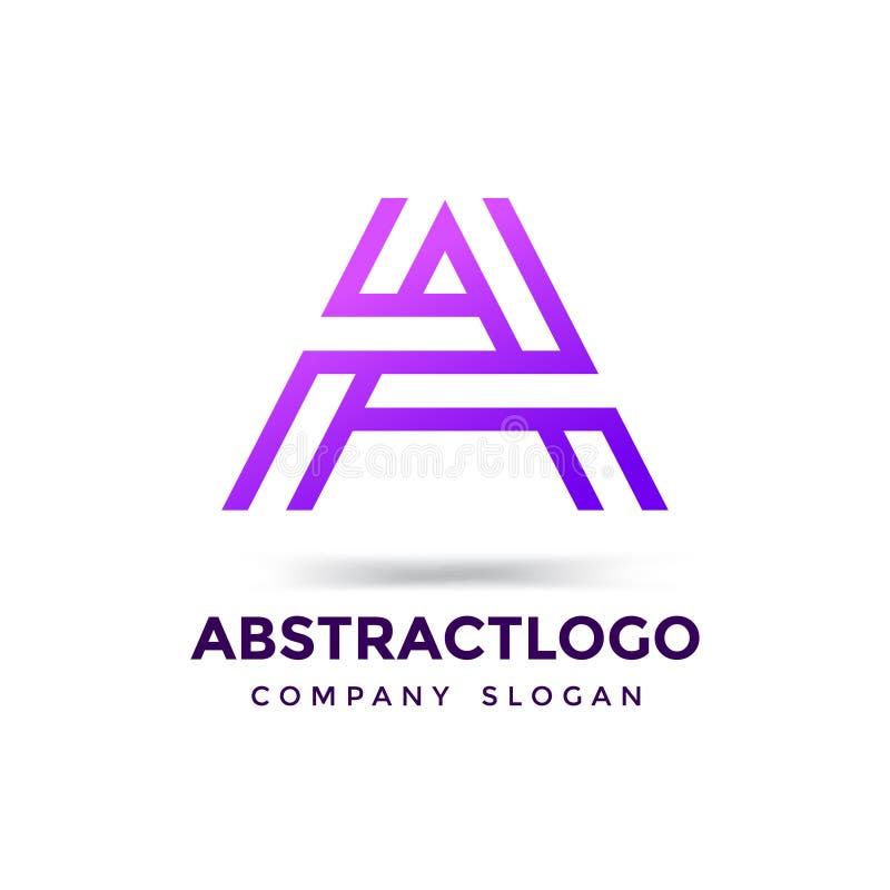 Unique Line Art a Letter Colorful Logo Stock Vector - Illustration of ...