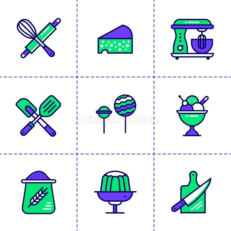 Unique Linear Icons Set of Bakery, Cooking. High Quality Modern Stock ...